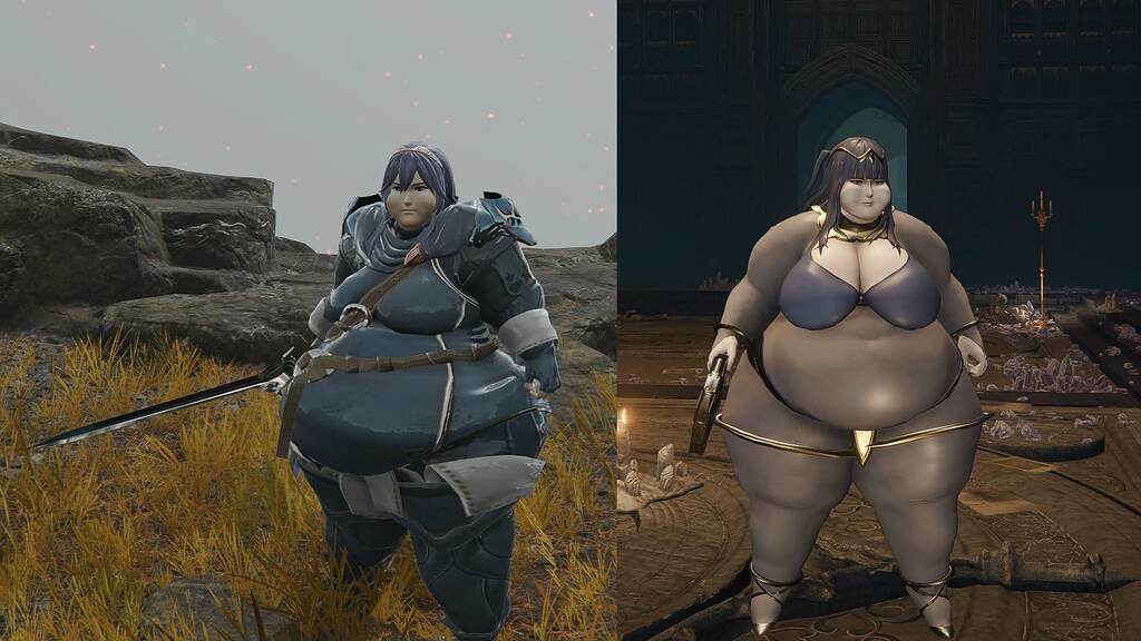 Elden Ring Armor Replace Mod Chubby Lucina And Tharja General Games
